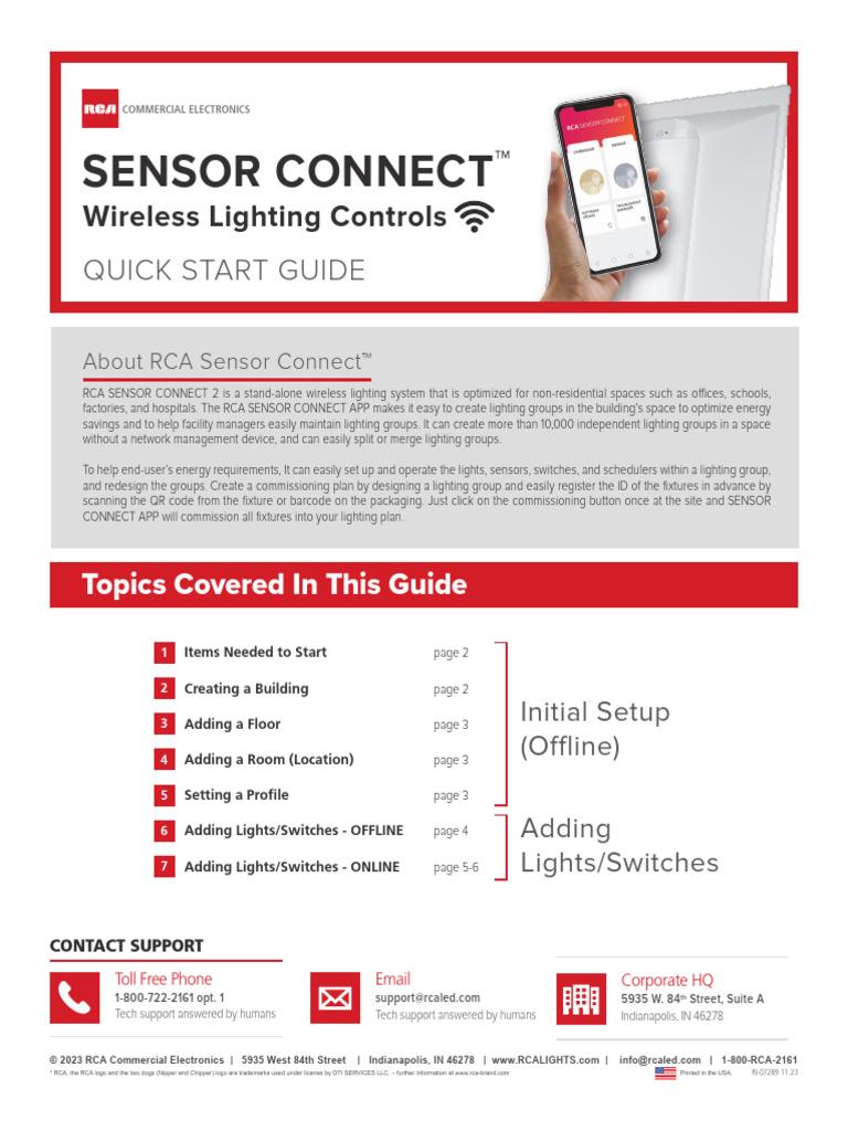 RCA Lighting Sensor Connect Quick Start Guide | PDF | Barcode | Lighting