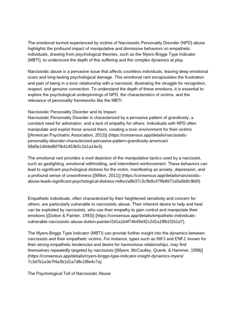 NPD Abuse Thesis | PDF