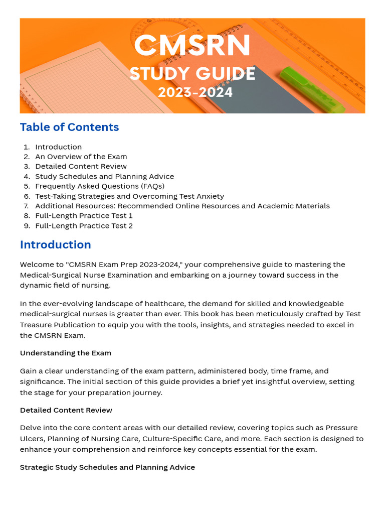 CMSRNExamTestPrep2023 2024 Updated | PDF