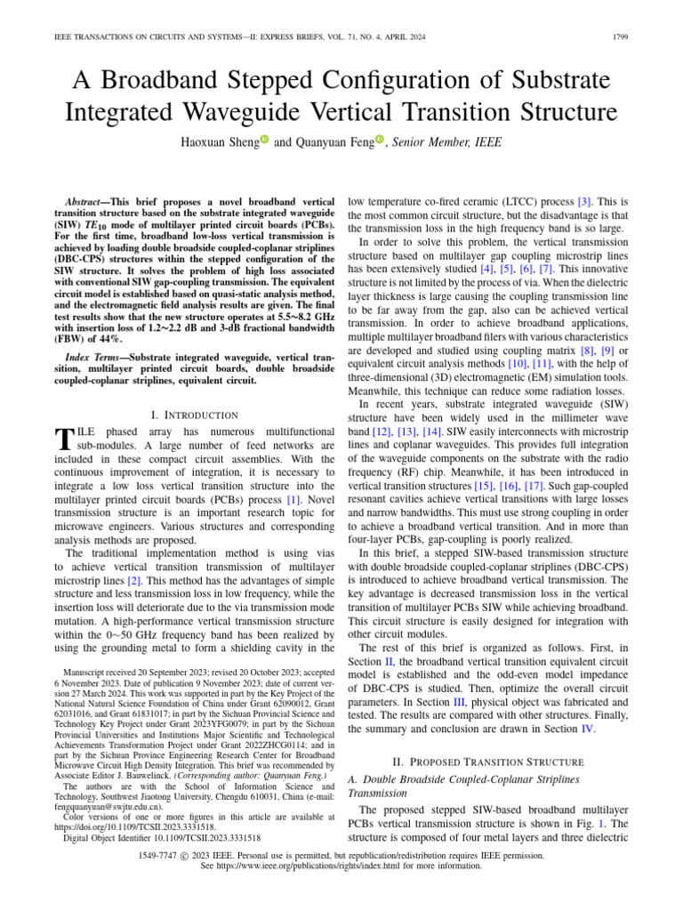 A Broadband Stepped Configuration of Substrate Integrated Waveguide ...