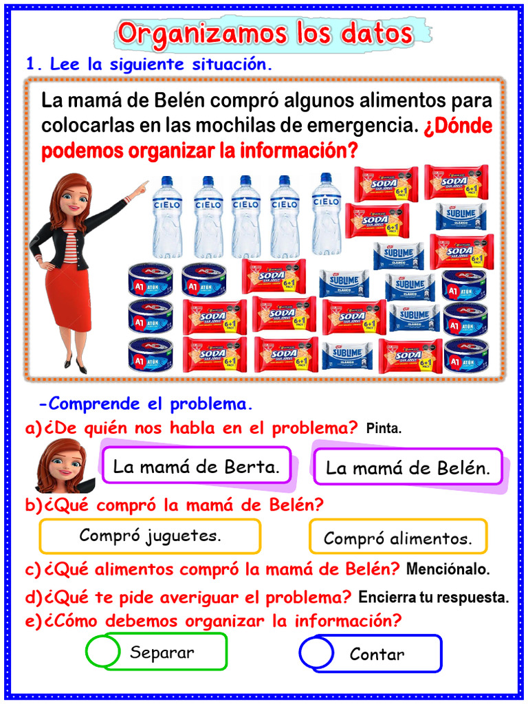 Ficha Organizamos Datos en Tablas de Conteo Maestra Janet | PDF