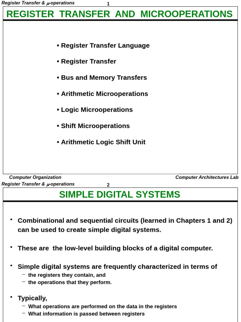 CSOA Unit 2 REGISTER TRANSFER AND MICROOPERATIONS | PDF | Computer Data Storage | Digital ...