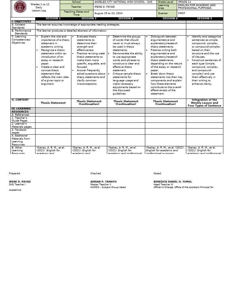 DLL EAPP Week 4 | PDF