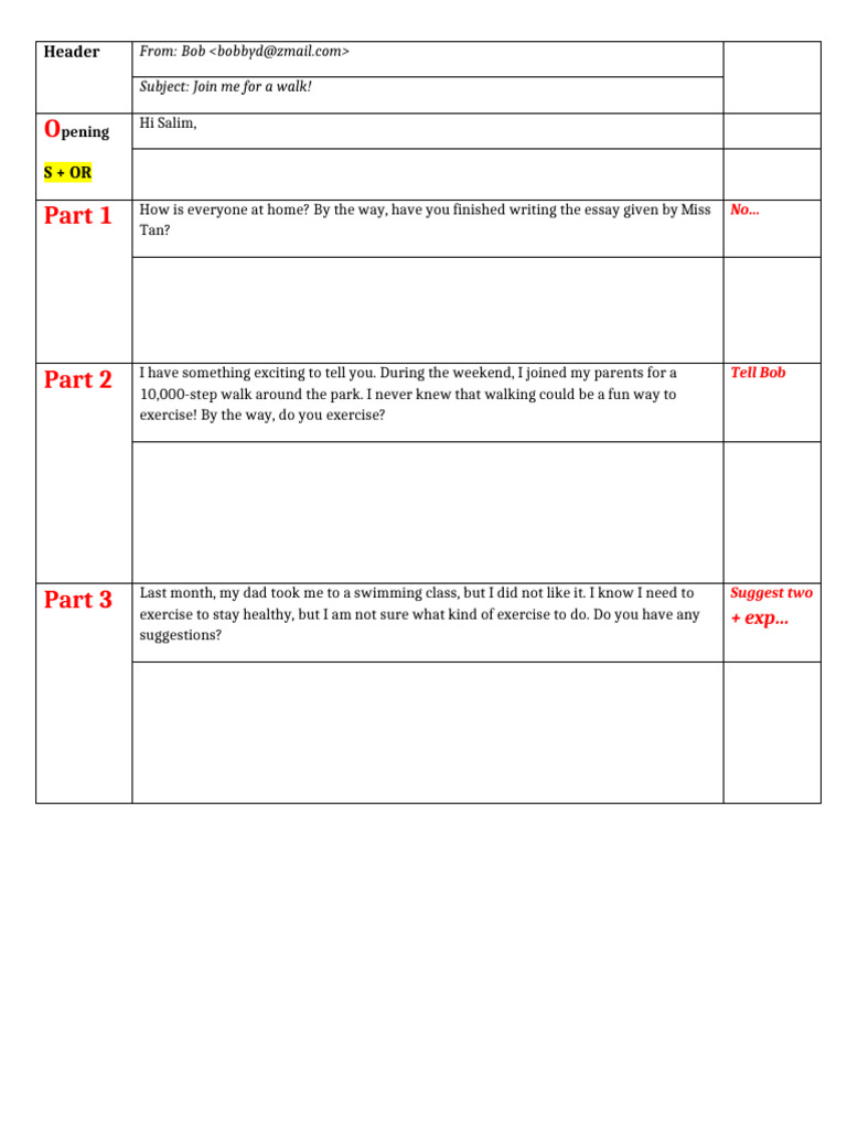 Formatted Email Table | PDF