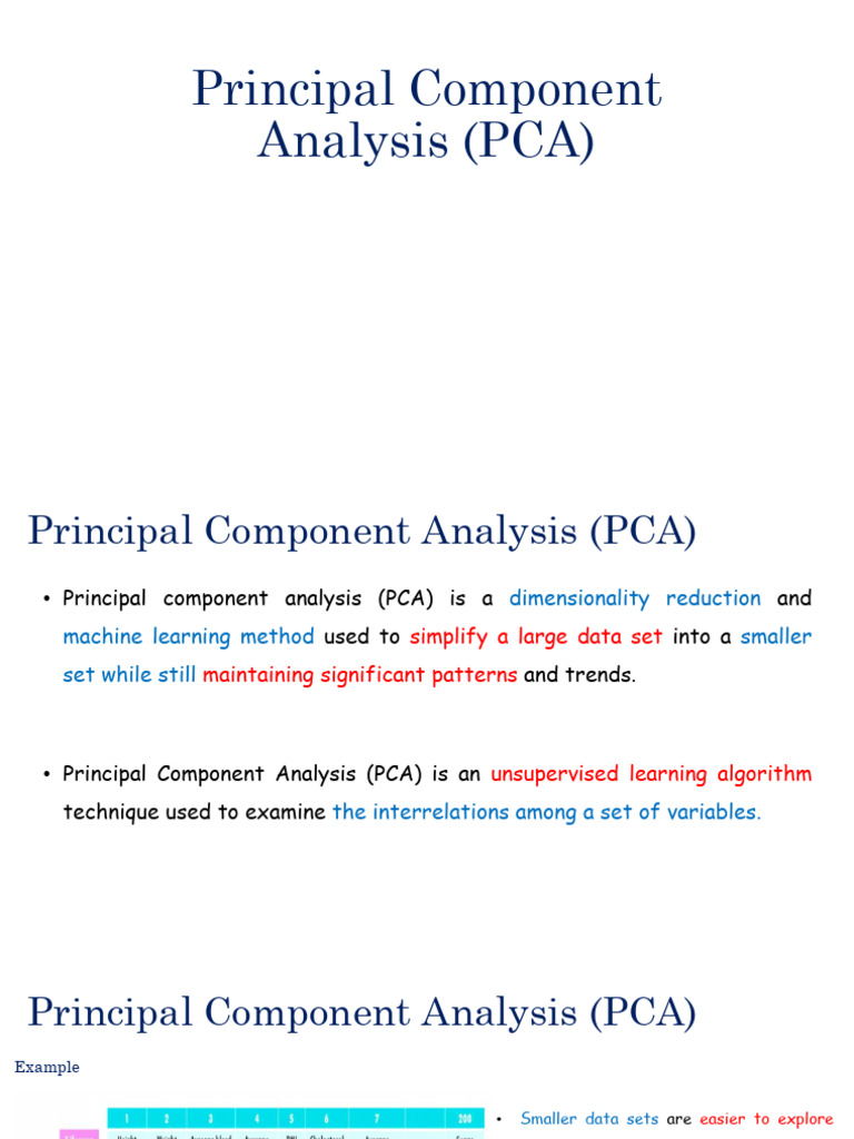 Principal Component Analysis (PCA) | PDF