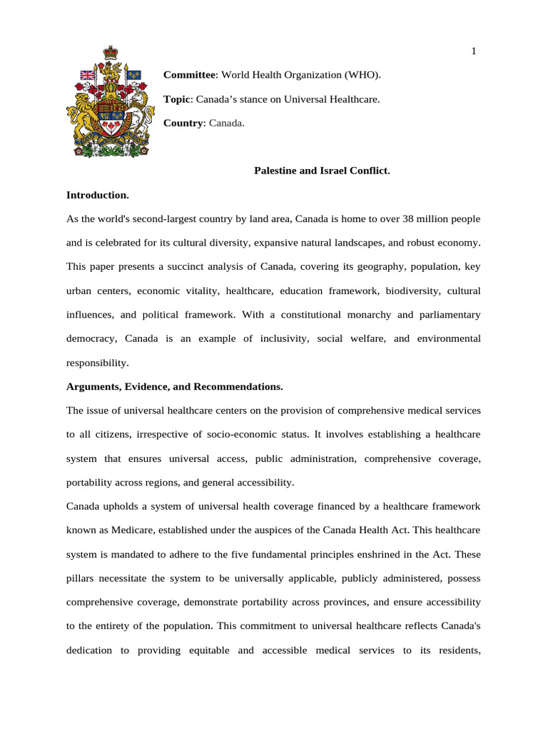 Position Paper Canada Healthcare. | PDF