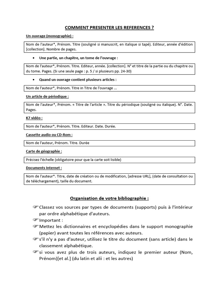 Comment Presenter Les References | PDF