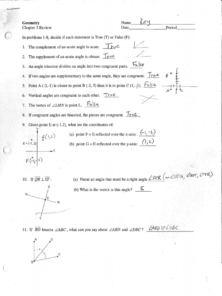 SF Geo Chapter2 Review Key Blank | PDF