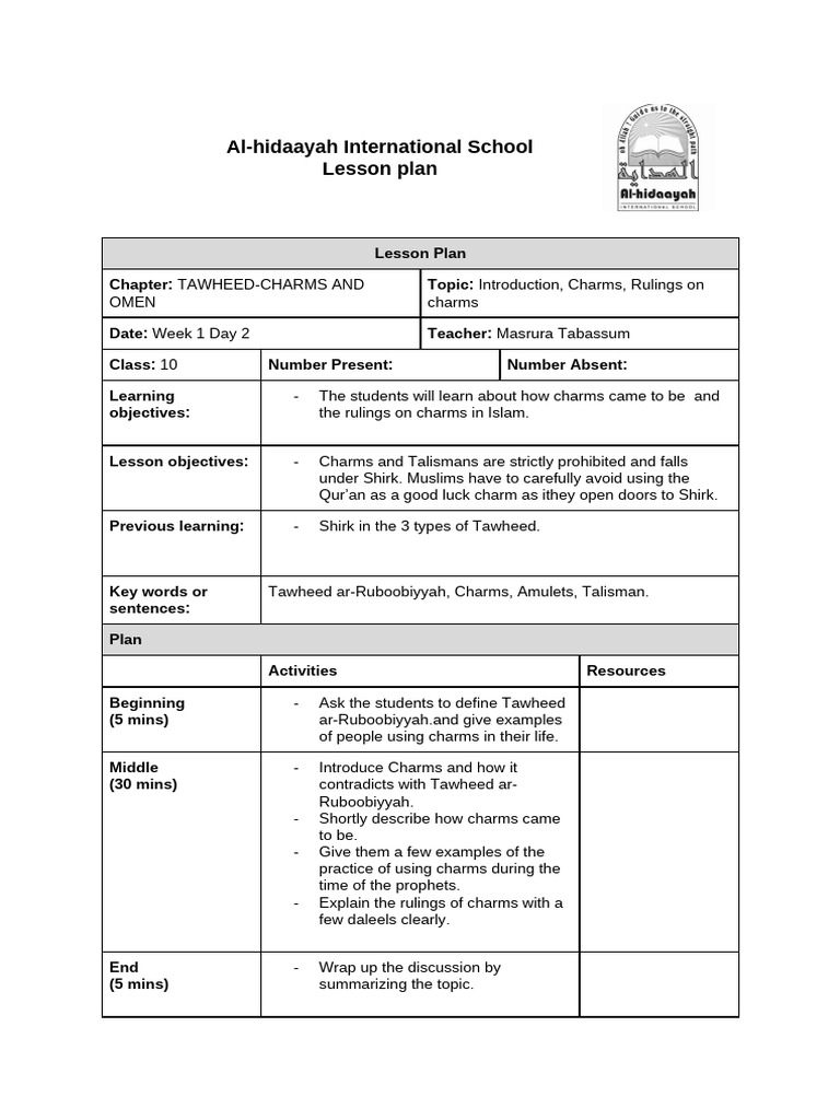 4 Weeks Lesson Plan of Grade 10 | PDF