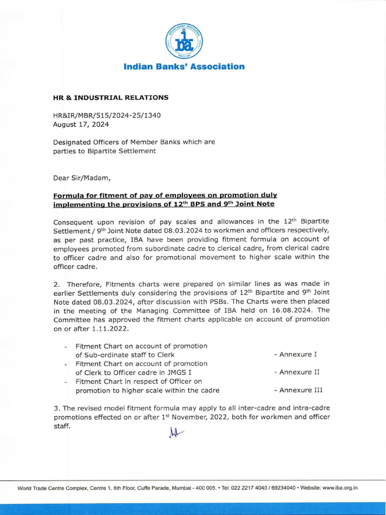 12 BPS - Fitment On Promotion | PDF