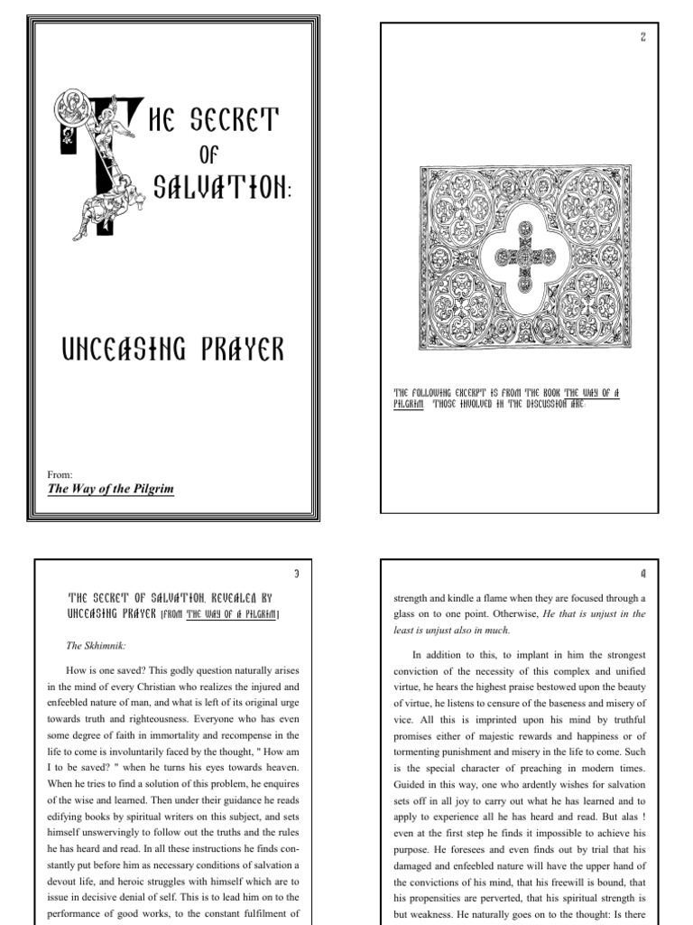 ON UNCEASING PRAYER From The Way of A Pilgrim | PDF | Prayer | Religion ...