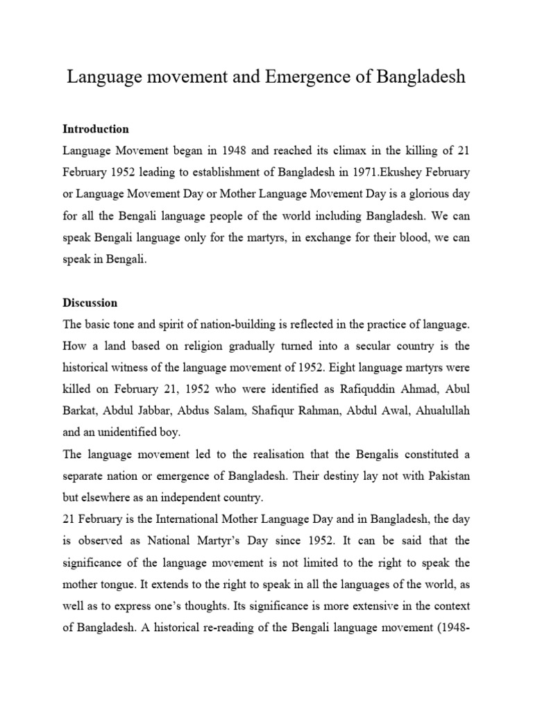 Language Movement | PDF