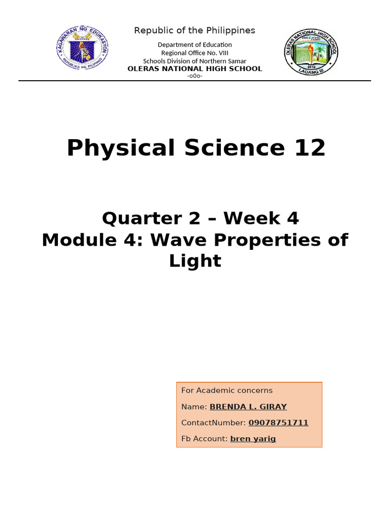 Physical Science - Week 4 | PDF