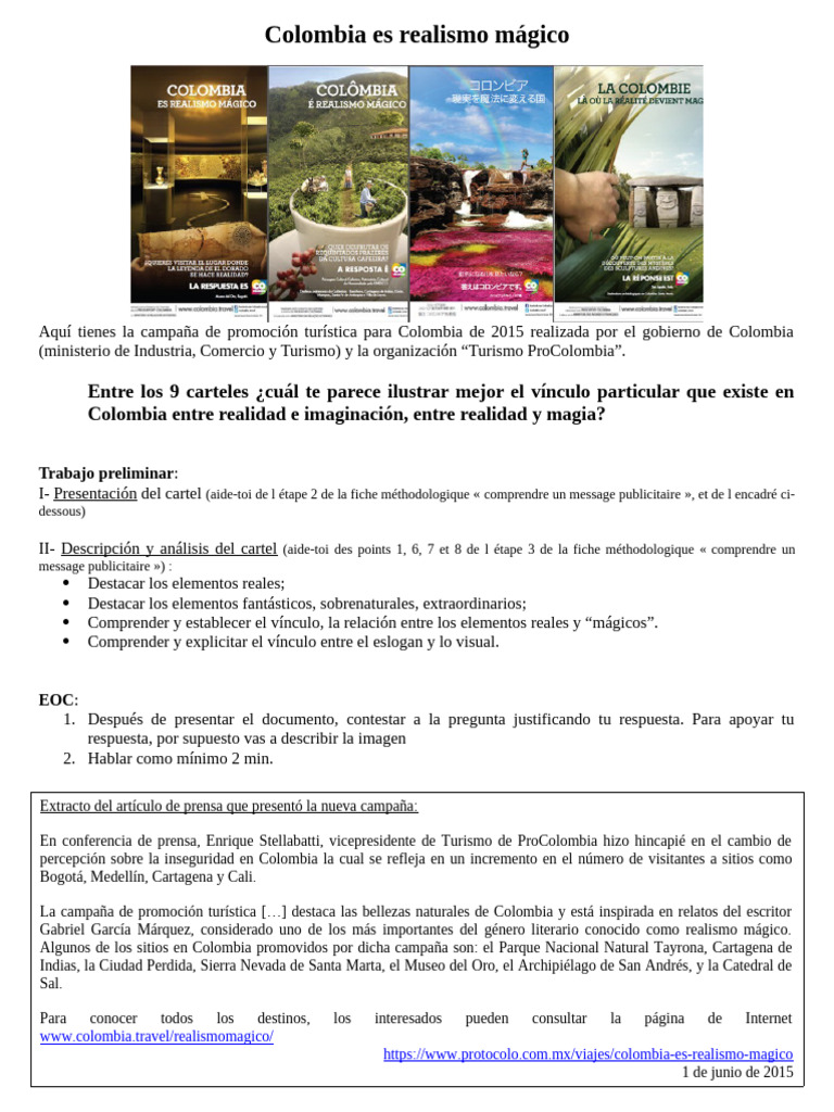 EOC Colombia Es Realismo Mágico | PDF