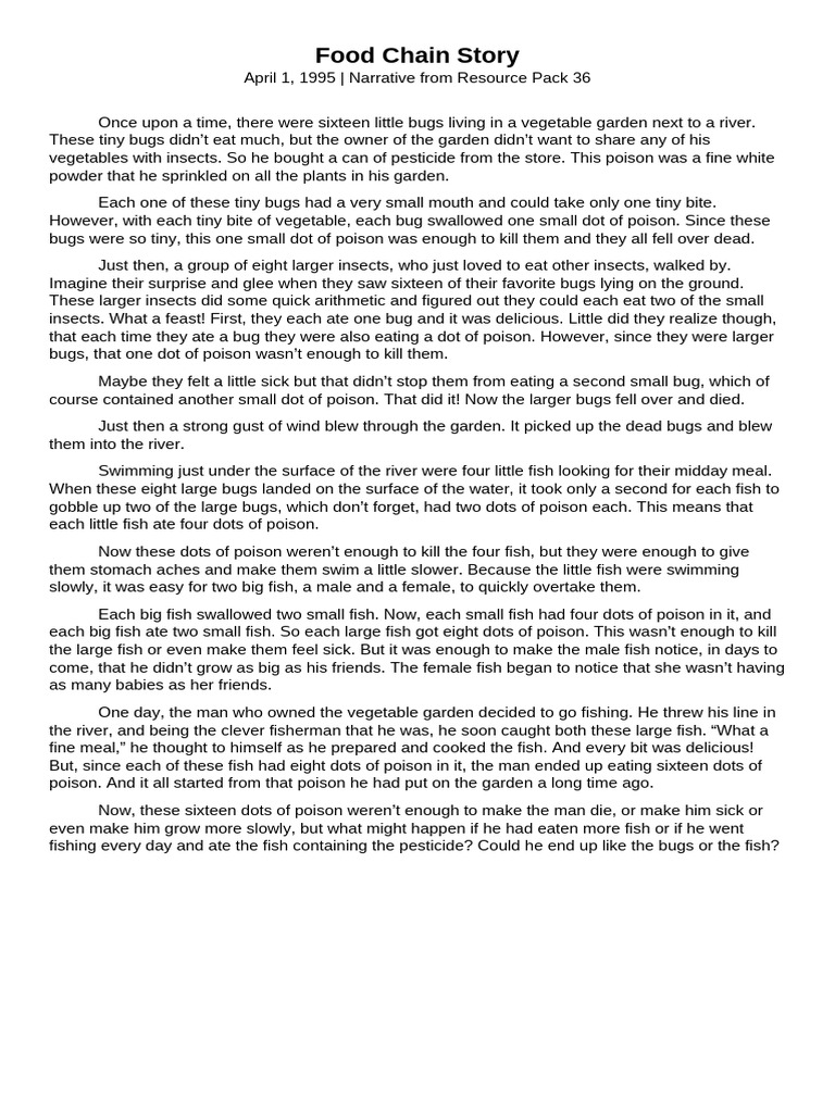 Food Chain Story | PDF