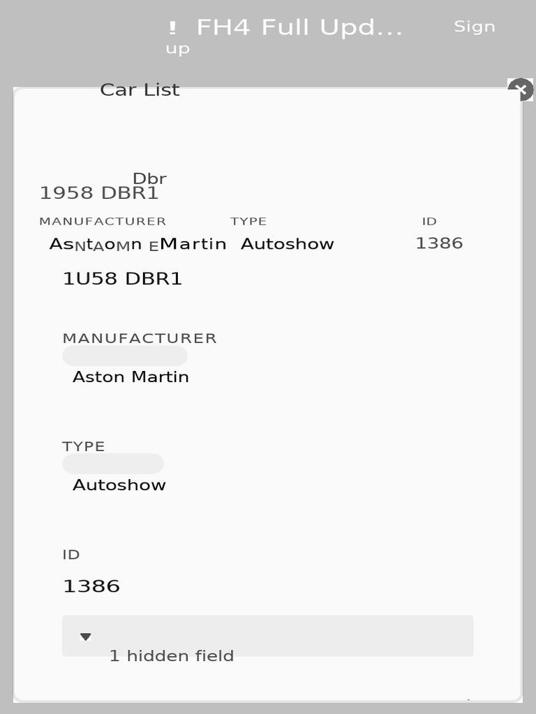 Airtable fh4 Full Updated Car Id List Konman | PDF