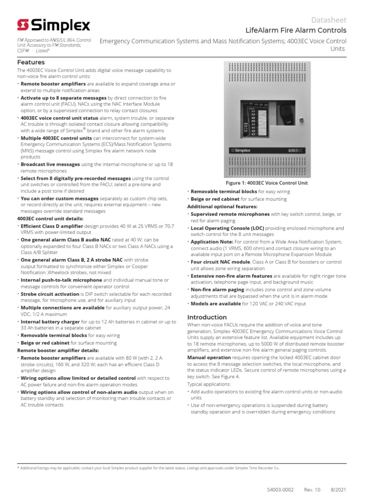 Emergency Communication Systems and Mass Notification Systems 4003EC ...