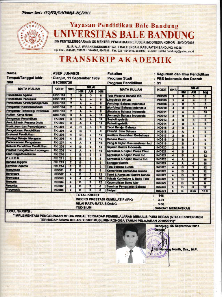 Ijazah Dan Transkip - Pak Asep-Pages | PDF