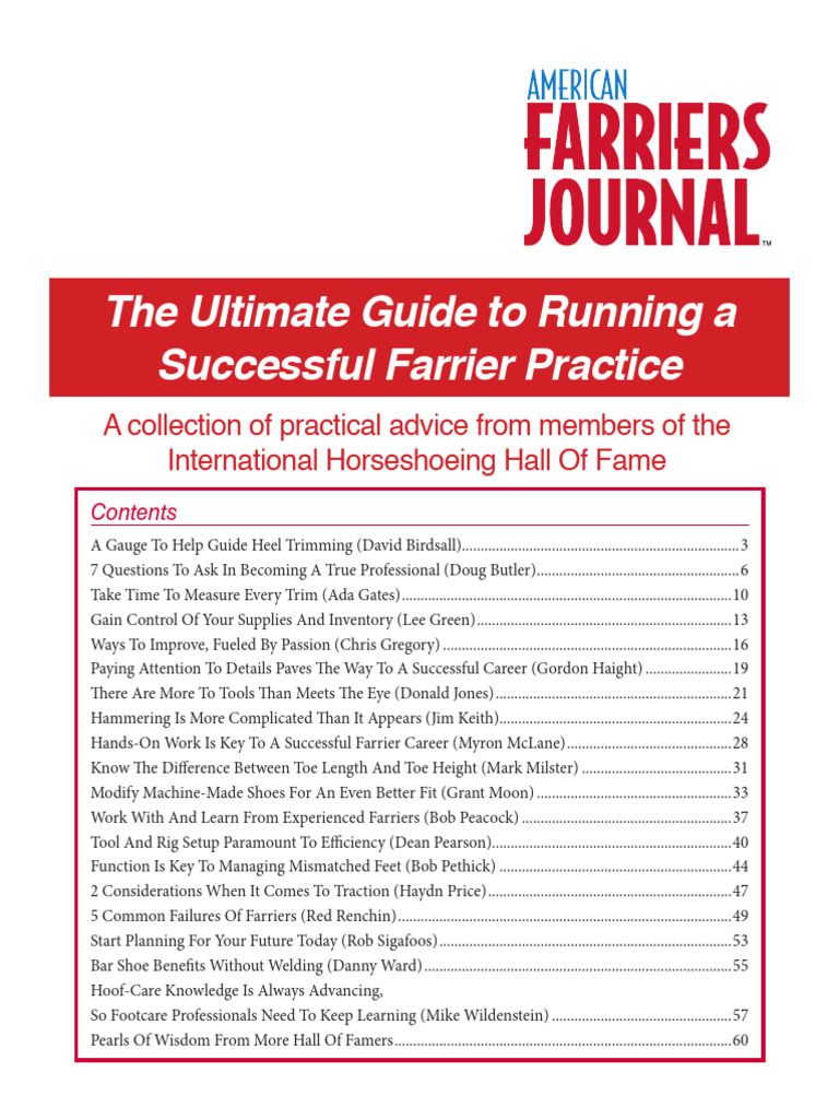 The Ultimate Guide To Running A Successful Farrier Practice Free Gift | PDF