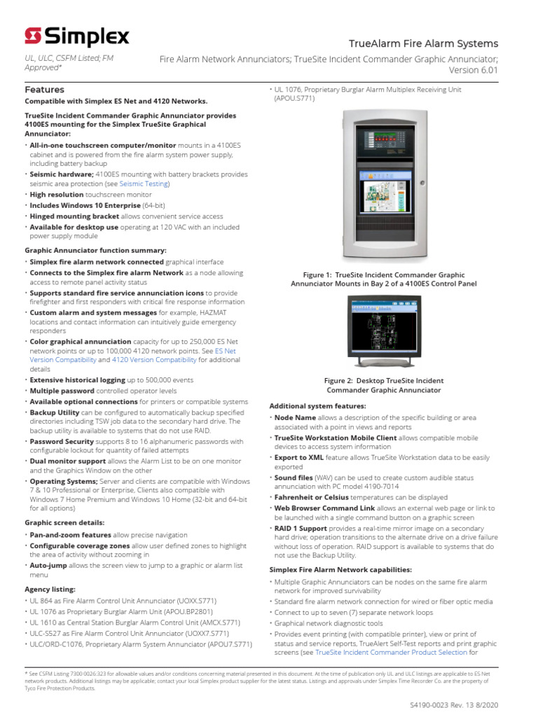 Fire Alarm Network Annunciators Truesite Incident Commander Graphic ...