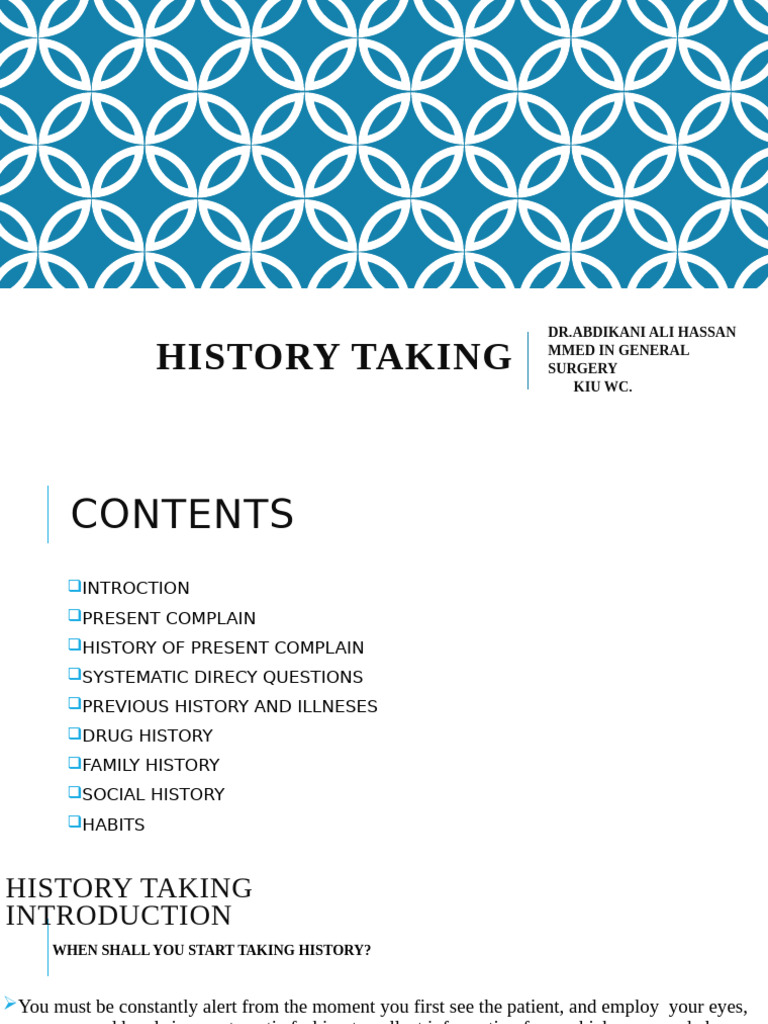 History Taking | PDF