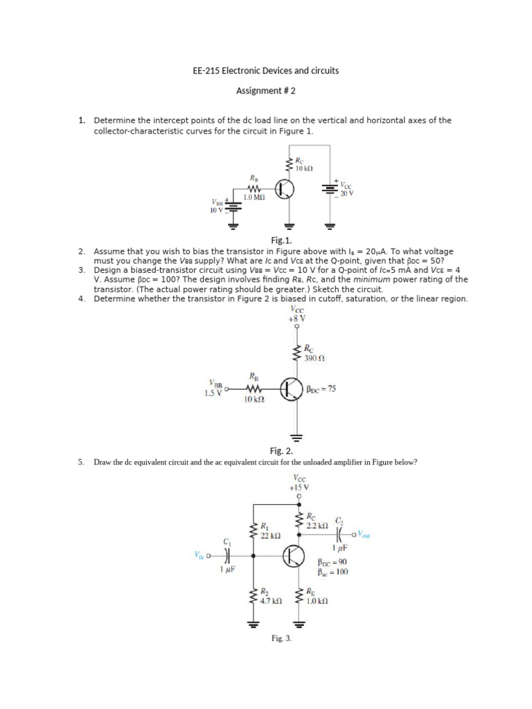 EE-215 Electronic Devices and Circuits Assignment # 2 1 | PDF