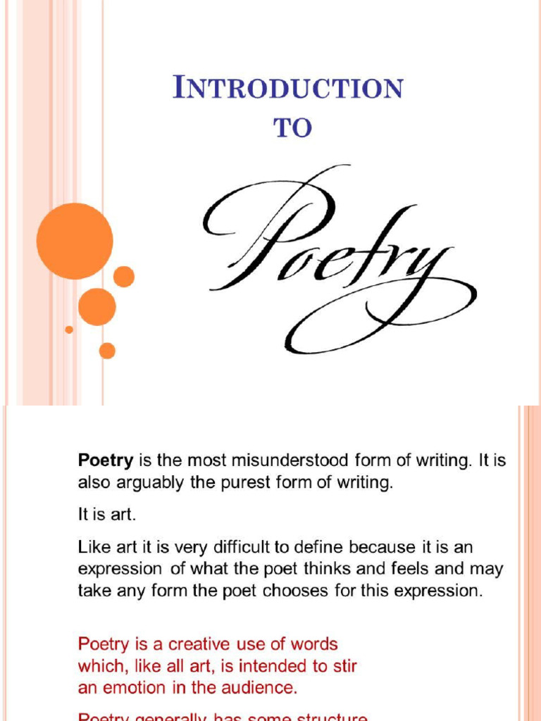Introduction To Poetry | PDF