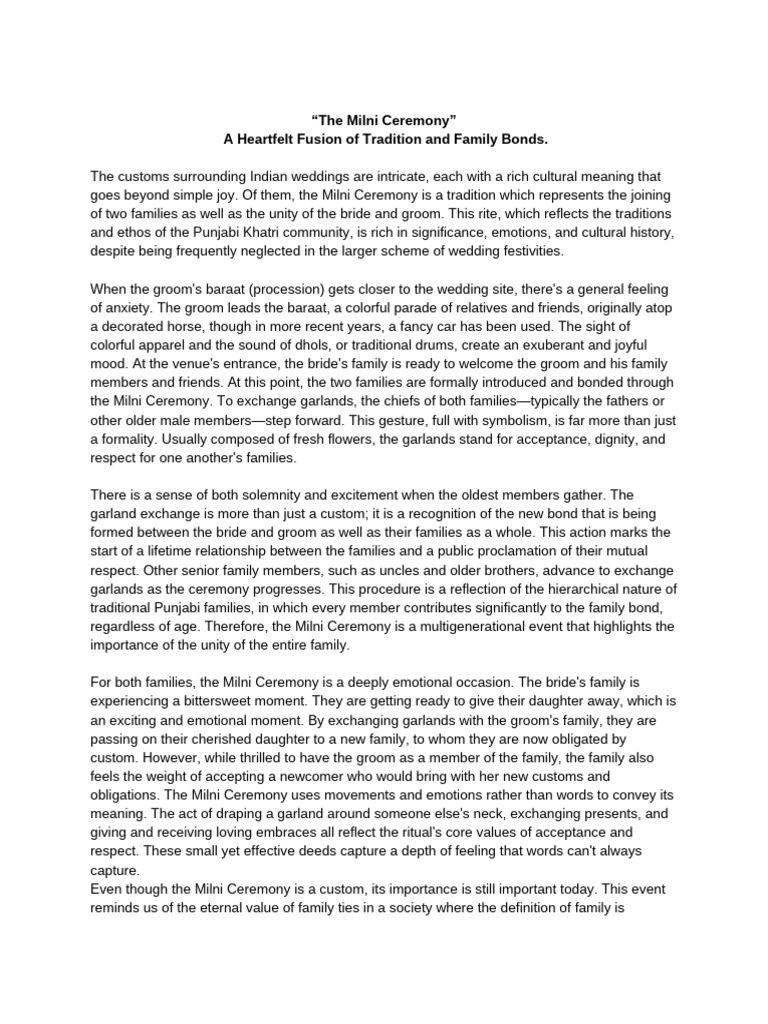 The Milni Ceremony | PDF