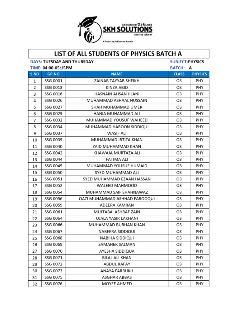 O'l Physics Batch A 24-25 | PDF