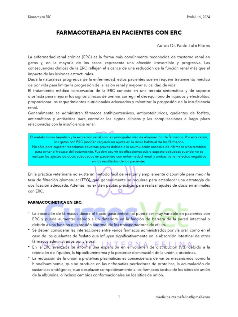 Farmacologia en ERC | PDF