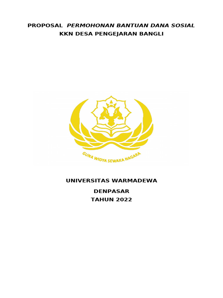 PROPOSAL DANA KKN | PDF