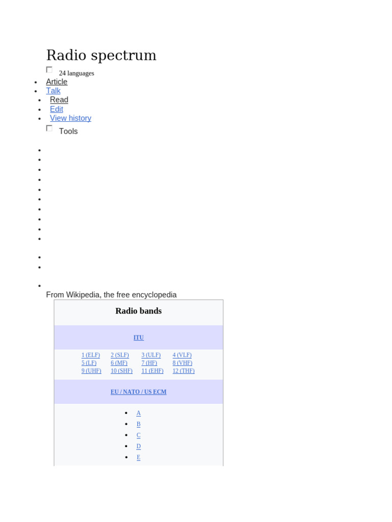 Radio Spectrum | PDF