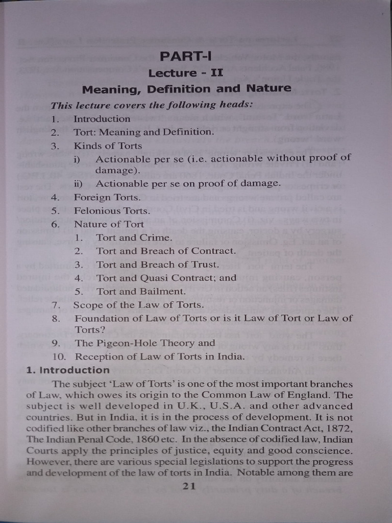 Introduction of Torts | PDF