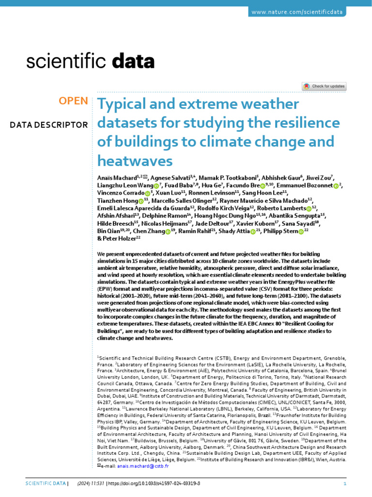 Typical and Extreme Weather Datasets For Studying The Resilience of ...
