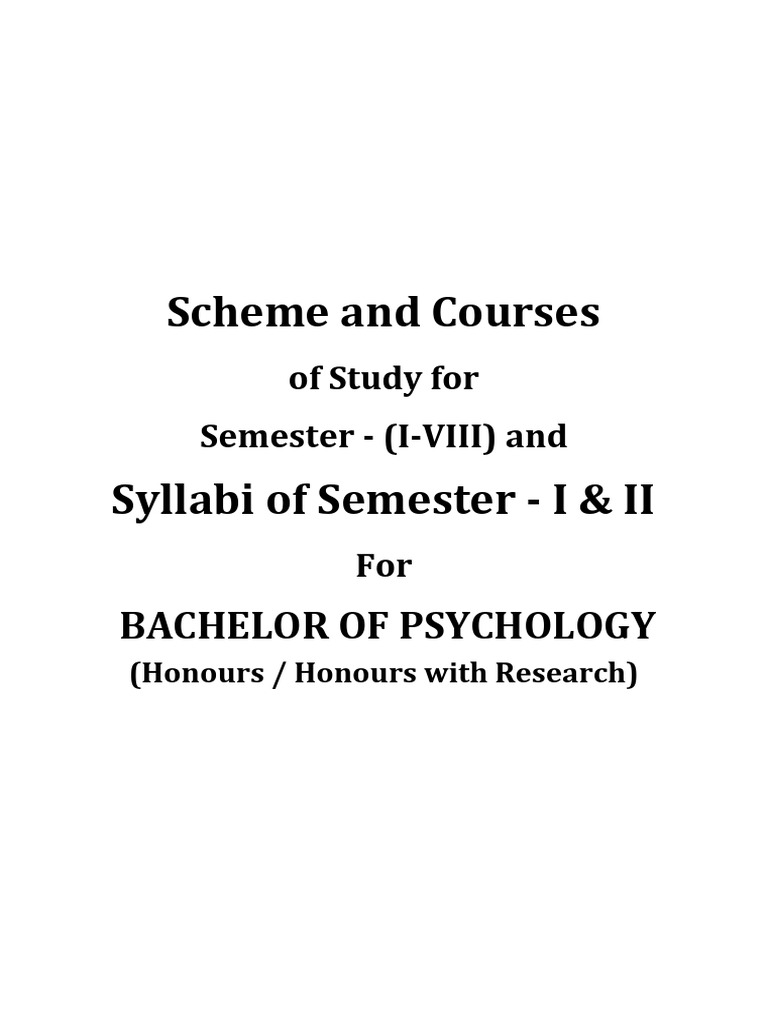 Scheme and Courses of Study For Semester - (I-VIII) and Syllabi of ...