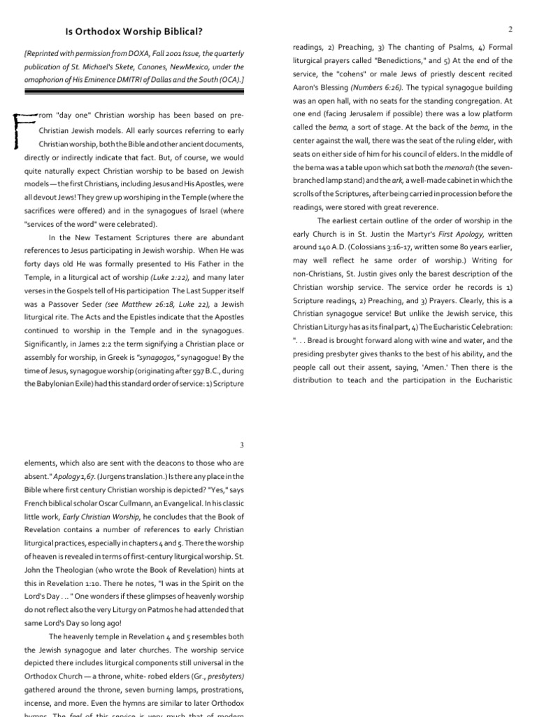 Is Orthodox Worship Biblical 2 | PDF