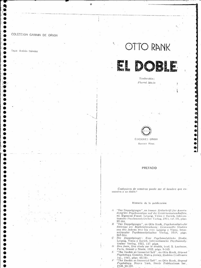 Otto Rank El Doble o Duplo | PDF