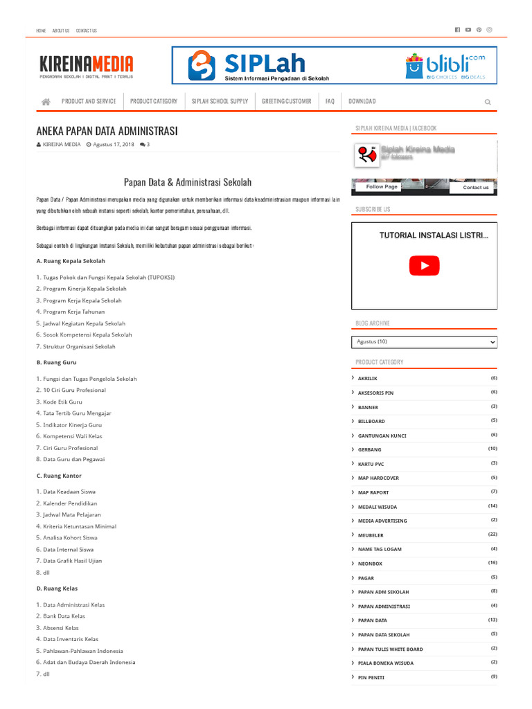 Papan Data & Administrasi Sekolah | PDF