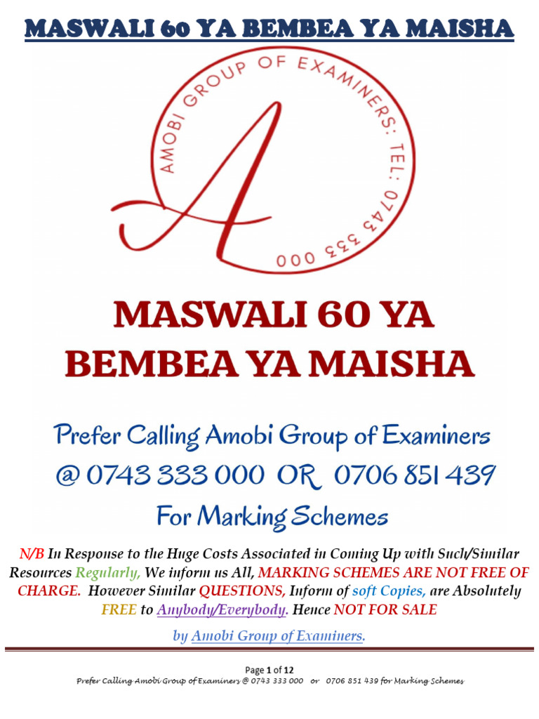 Bembea Ya Maisha 60 Q | PDF