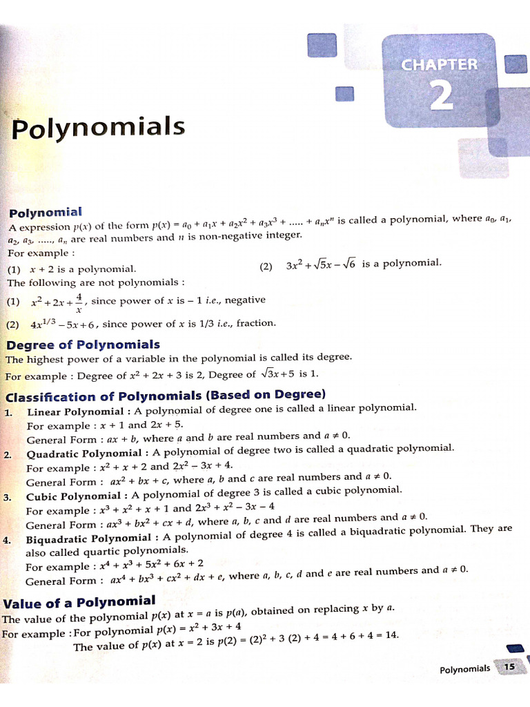 Polynomials Class 10th MTG Foundation | PDF