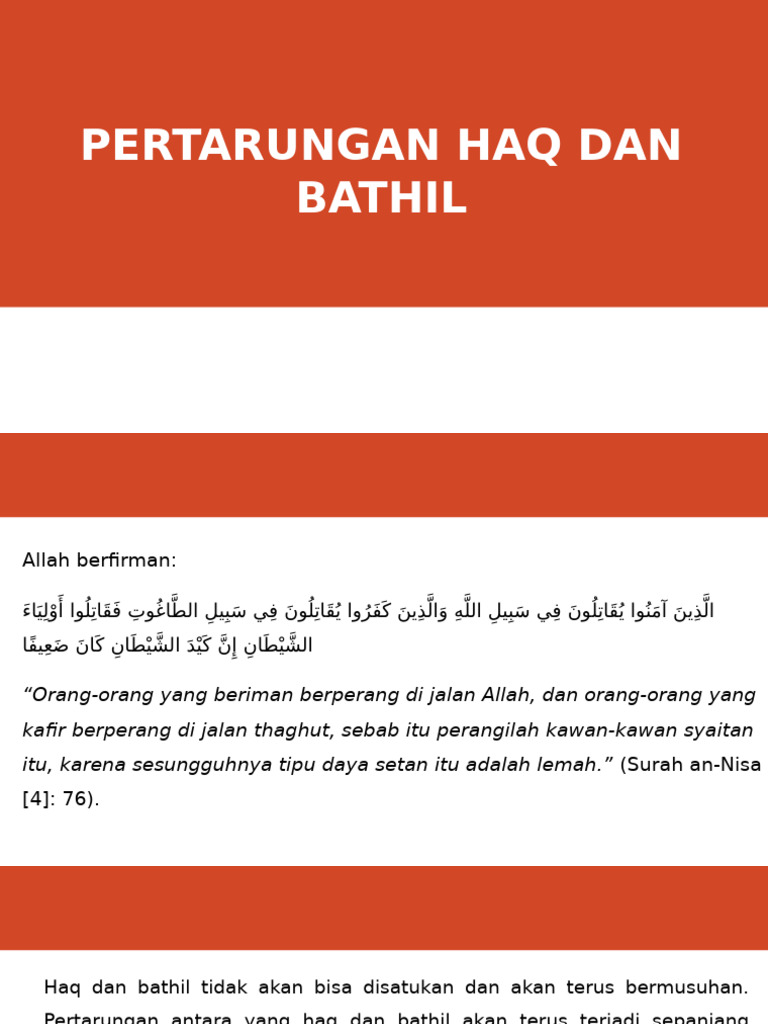 Pertarungan Haq Dan Bathil | PDF