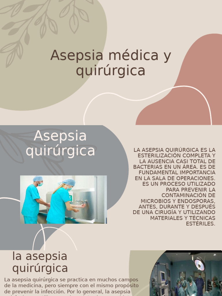 Asepsia Médica y Quirúrgica | PDF | Cirugía | Esterilización ...