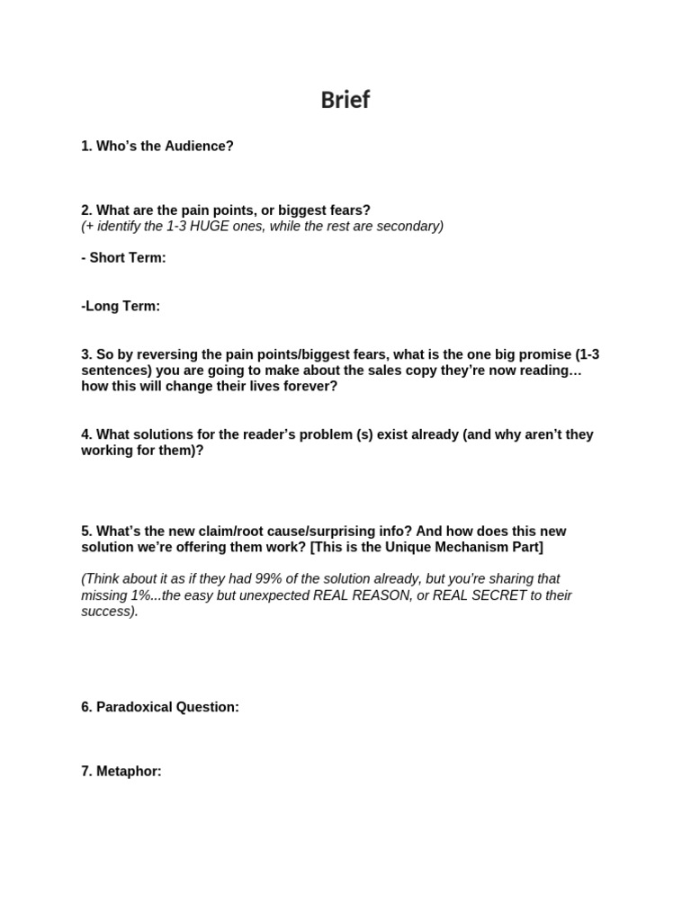 01-Blank Brief Template | PDF