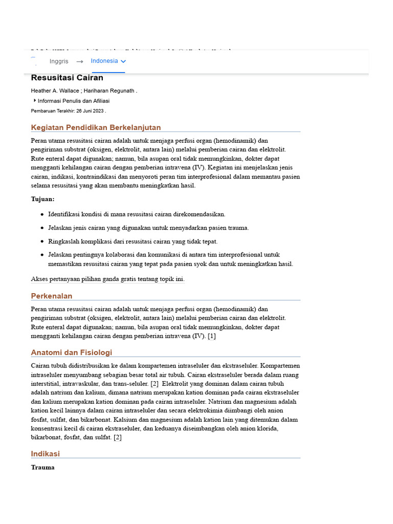 Resusitasi Cairan 1 | PDF