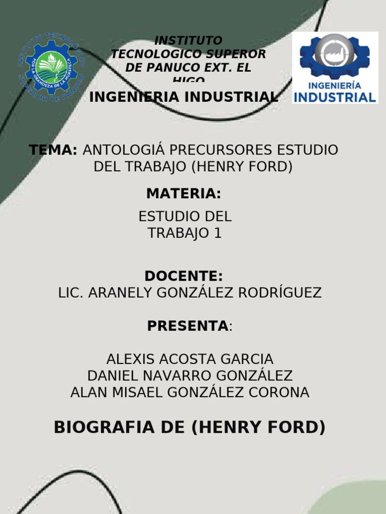 Henry Ford Biografia y Aportes | PDF