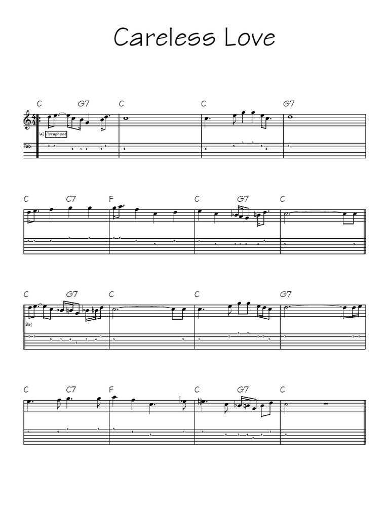 "Careless Love"tab M | PDF