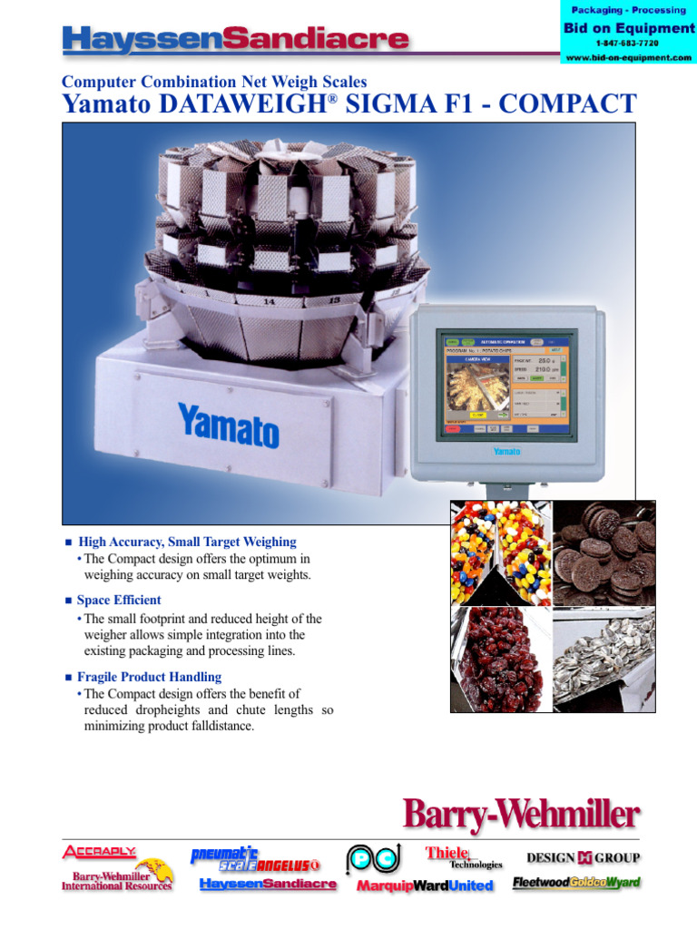 Yamato Dataweigh Sigma F1 - Compact: Computer Combination Net Weigh ...