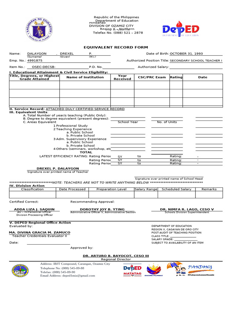 Erf New Requirements and Form 2024 | PDF