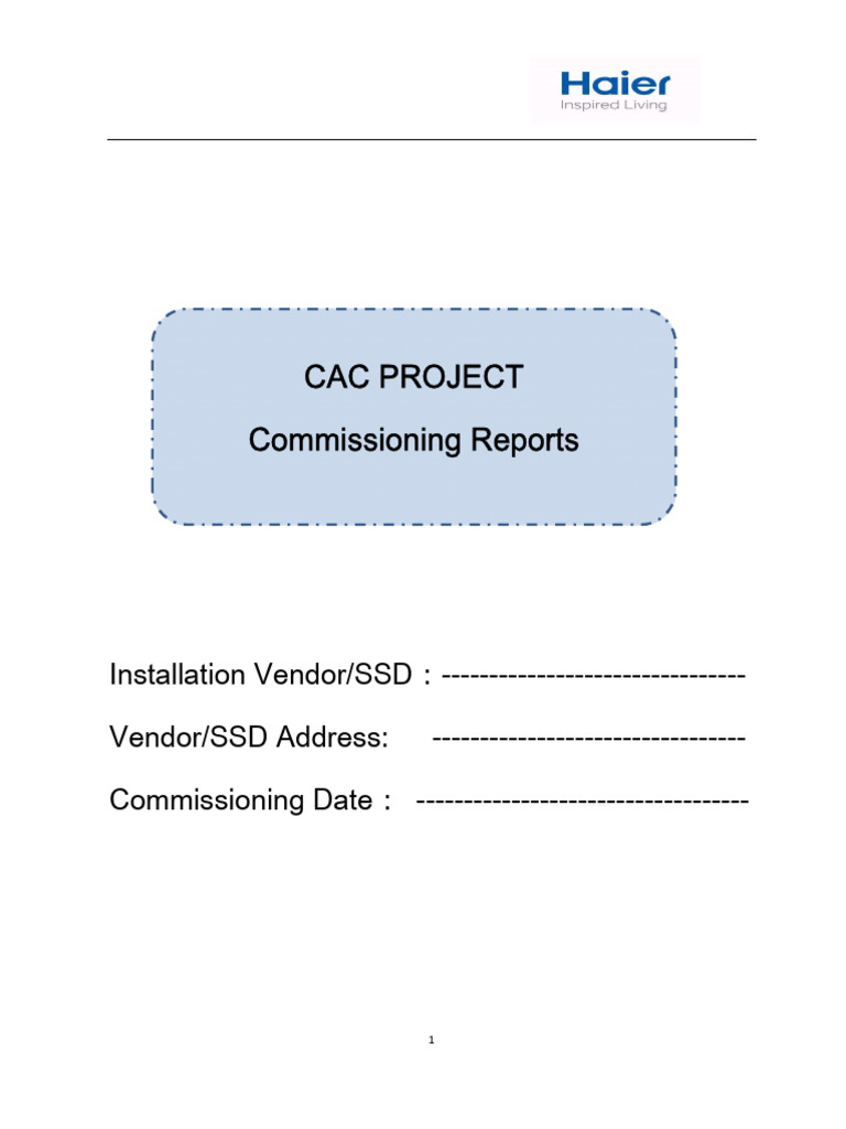 Commissioning Reports Mrv Chiller Pdf