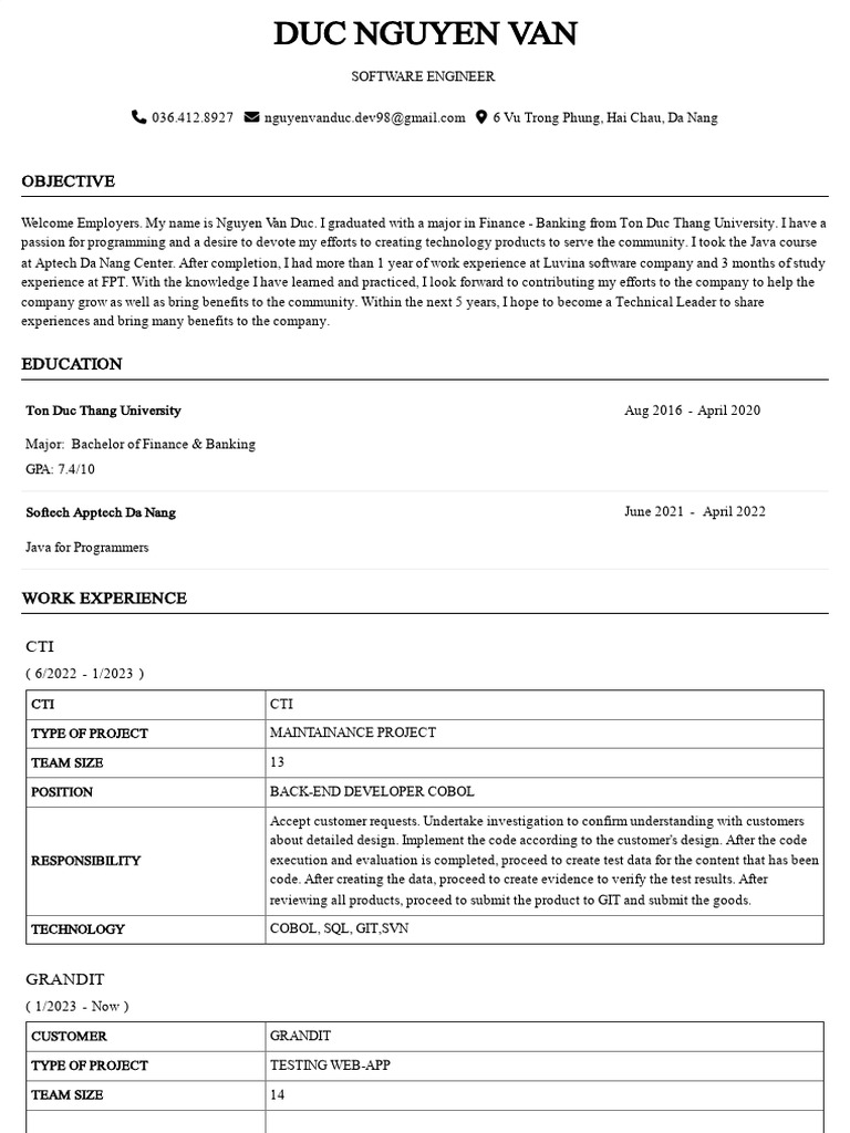 Duc Nguyen-Software Engineer | PDF